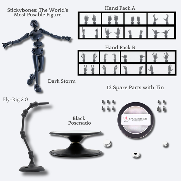 The Pose-It-All Bundle! | Poseable Magnetic Human Figures by Stickybones