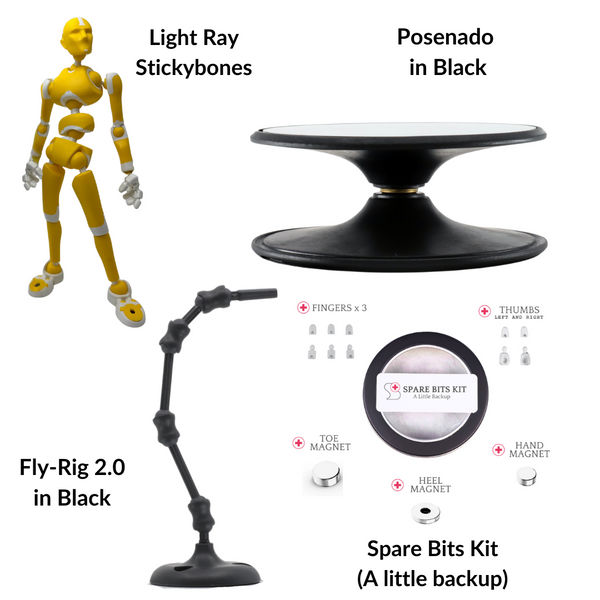 Fly! Spin! Pose! Bundle | Poseable Magnetic Human Figures by Stickybones