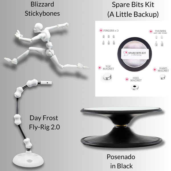 Fly! Spin! Pose! Bundle | Poseable Magnetic Human Figures by Stickybones