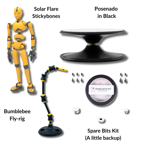 Fly! Spin! Pose! Bundle | Poseable Magnetic Human Figures by Stickybones