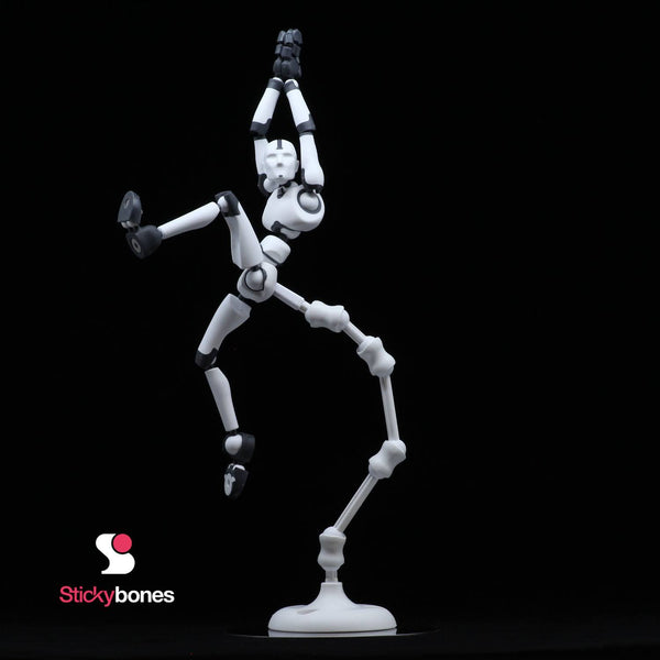 1 Stickybones Figure & 1 White Fly-Rig 2.0 WHITE | Poseable Magnetic ...